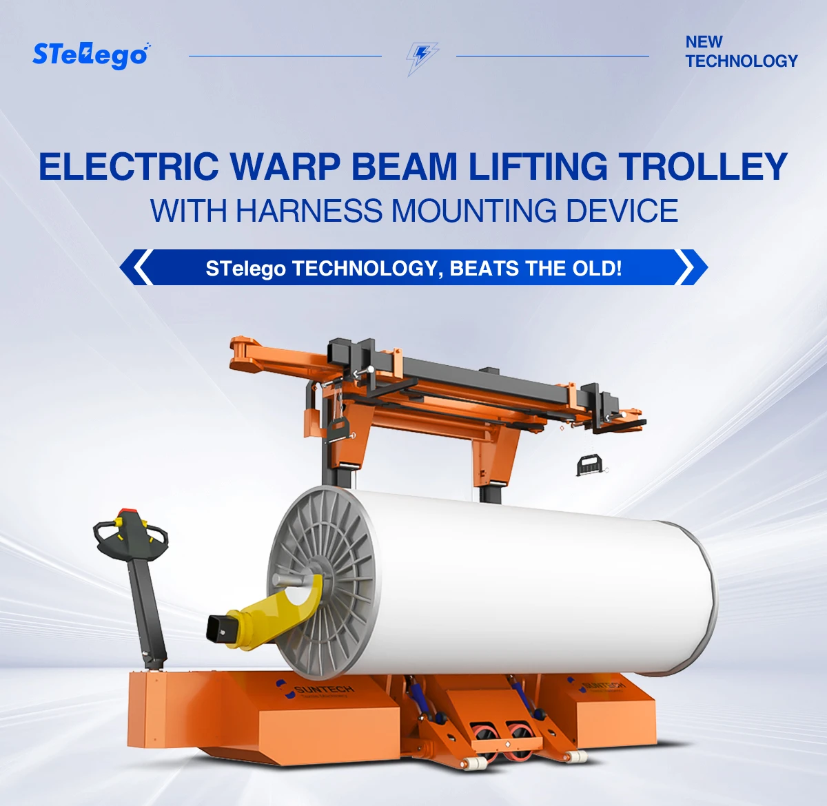 Electric Warp Beam Lift Trolley With Harness Mounting Device ...