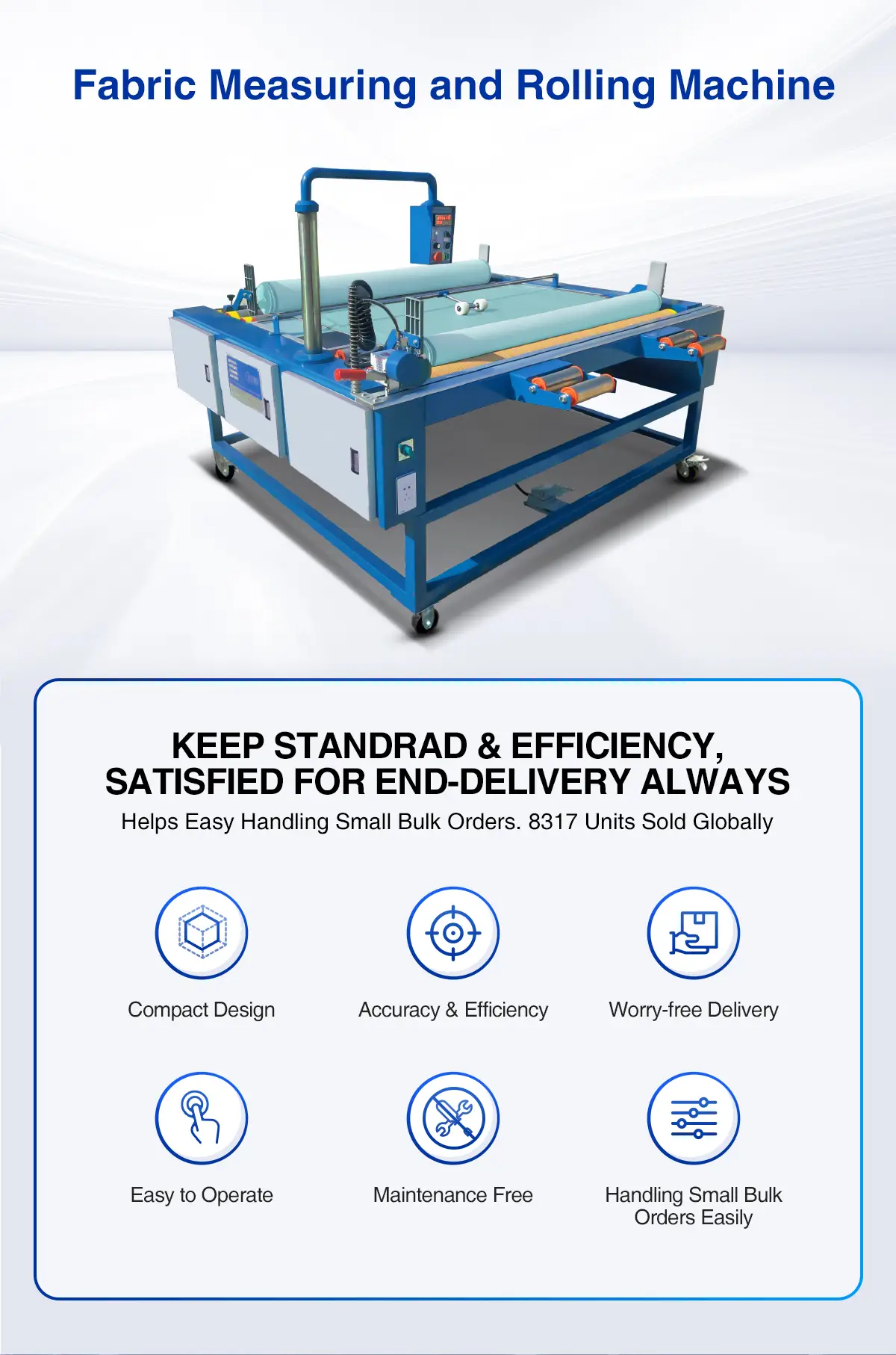 Cloth Rolling Machine | Fabric Measure and Cutting Machine | Rewinding ...