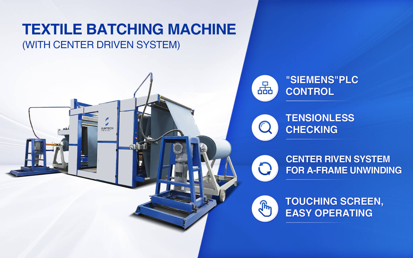 Fabric Batching Machine | Direct Centre Driven System | SUNTECH